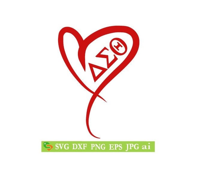 Delta Sigma Theta Heart Cut File Silhouettecricut Jpeg | Etsy