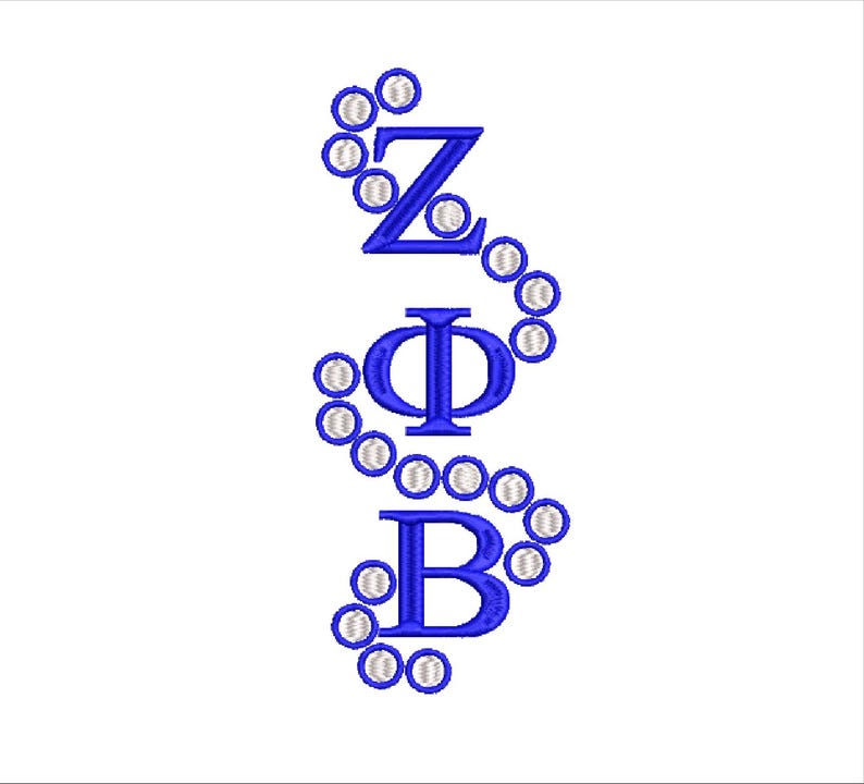 Zeta Phi Beta Pearls Vertical Machine Embroidery Design Files - Etsy