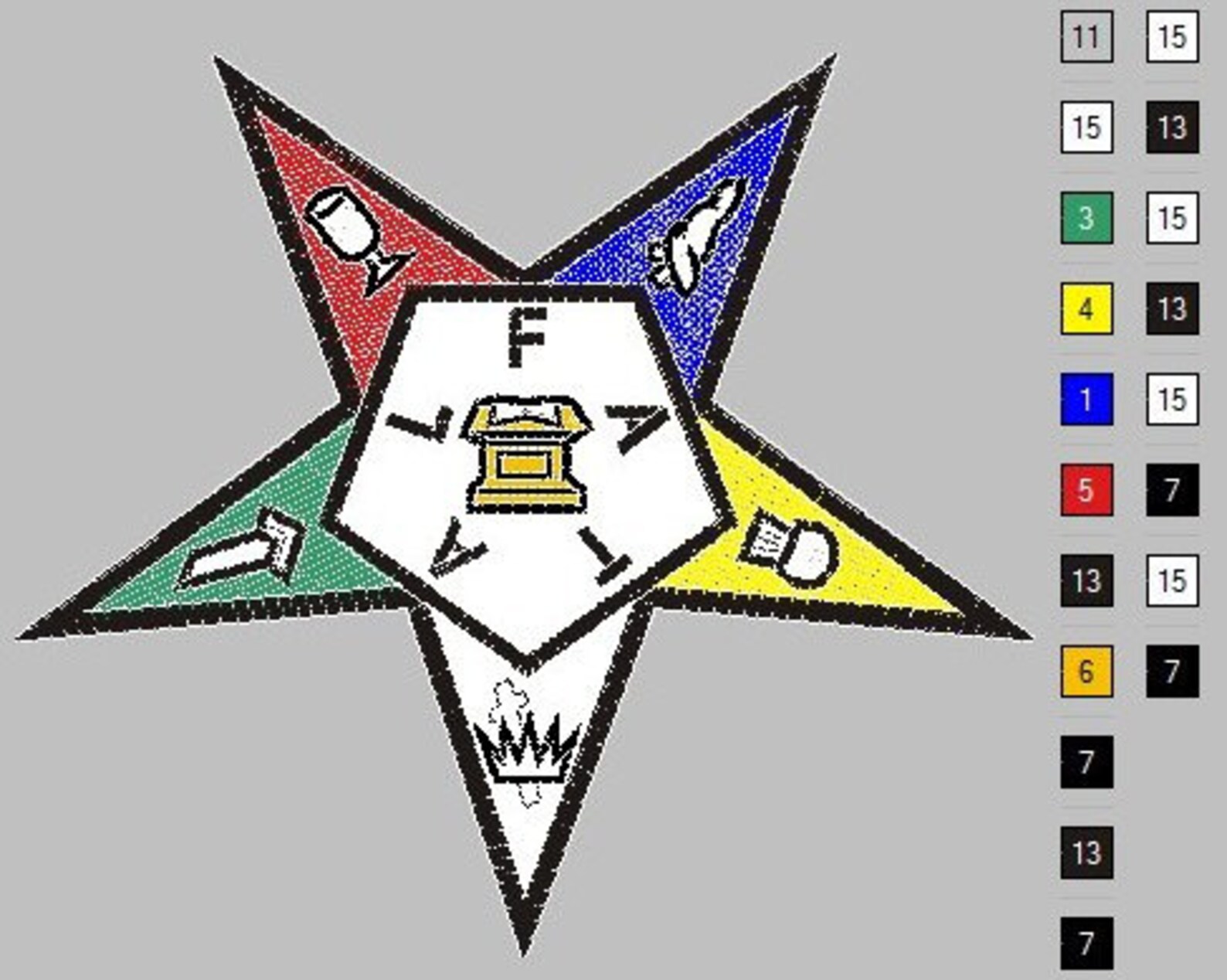 Order of the Eastern Star OES Embroidery Design | Etsy