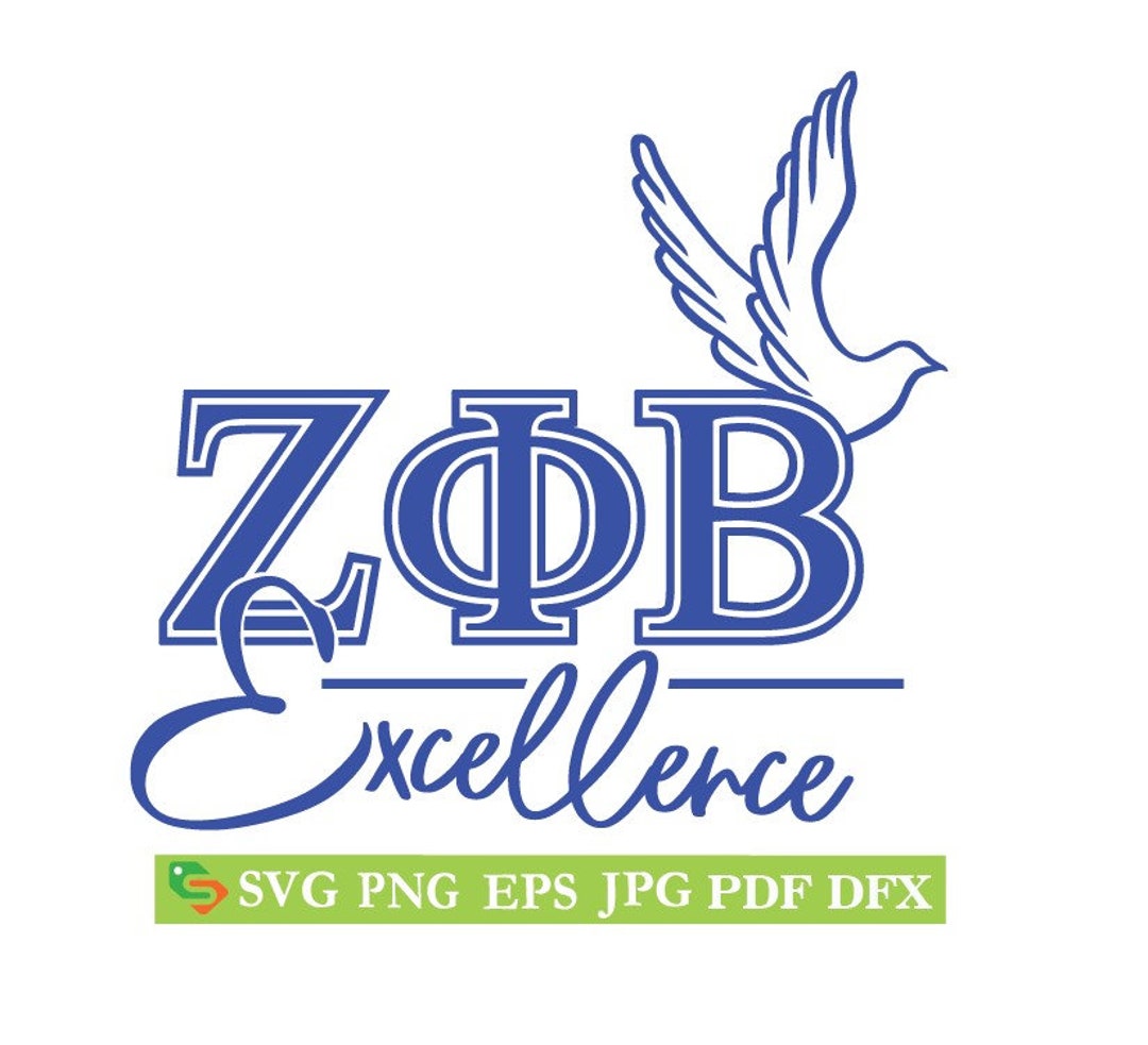 Zeta Phi Beta Dove Excellence Cut File Silhouettecricut Jpegsvg Eps Png Clip Art Etsy