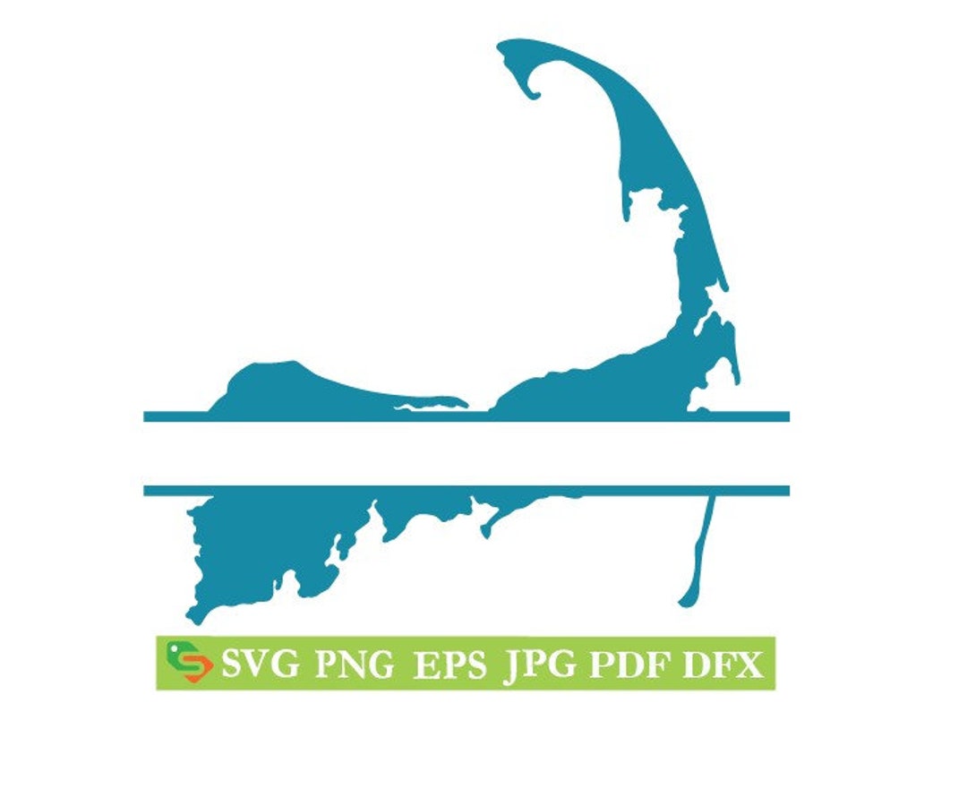 Cape Cod Map Monogram ,cut File, Silhouette,cricut, Jpeg,svg, Eps, Dfx ...