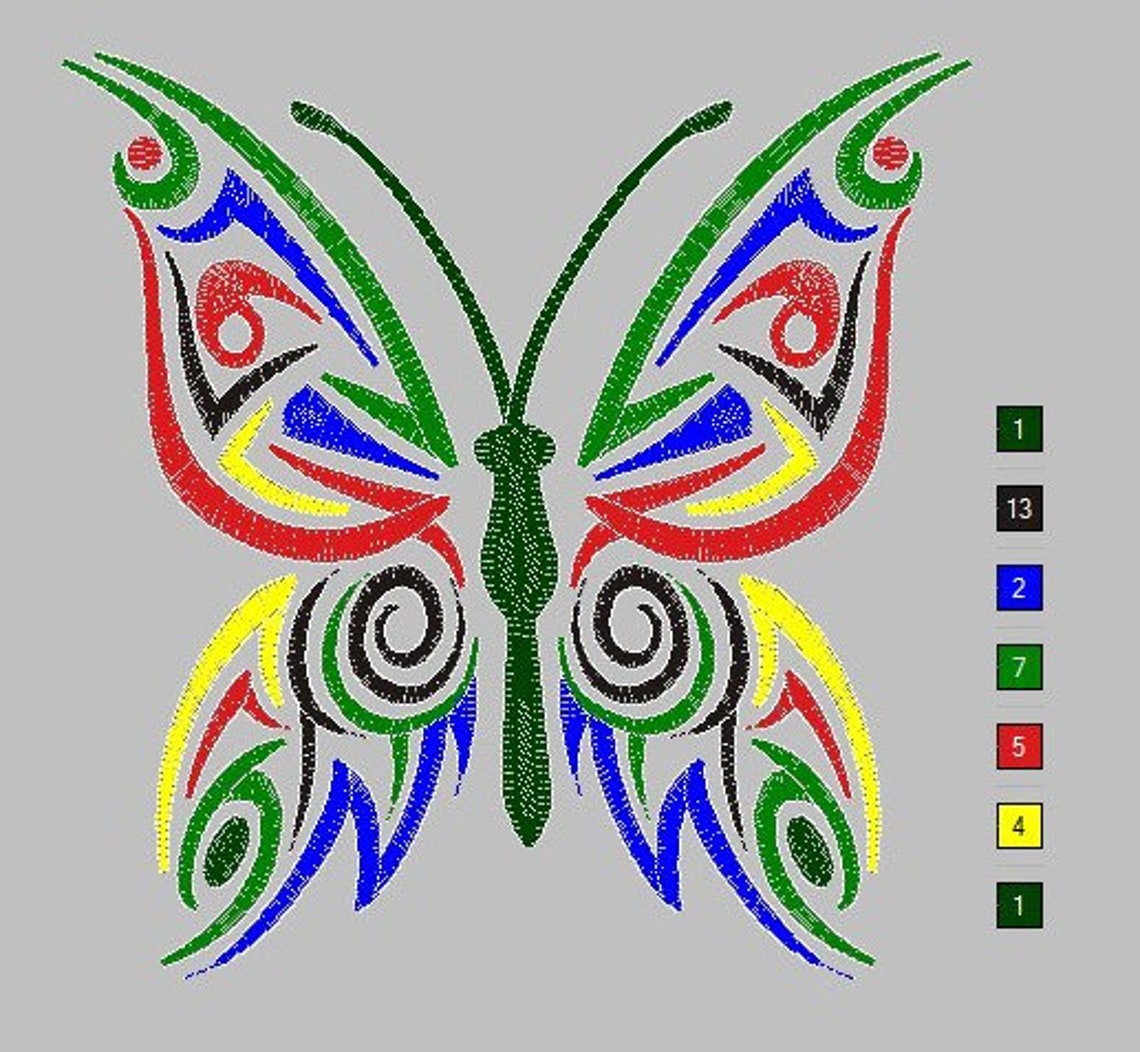 Butterfly Embroidery Design | Etsy