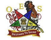 OES Order of the Eastern Star Destined to Shine Embroidery - Etsy