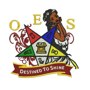 OES Order of the Eastern Star Destined to Shine Embroidery Design - Etsy