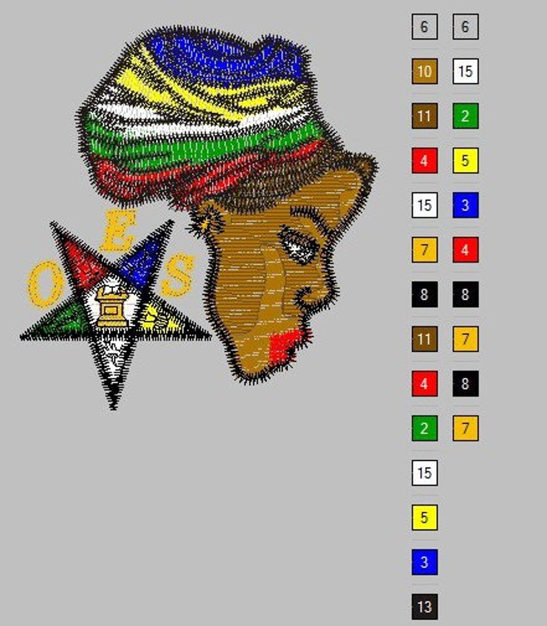 OES African Woman Embroidery Design - Etsy