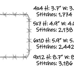 6 Barbed Wire Run Stitch Blackwork Machine Embroidery Design Bundle ...