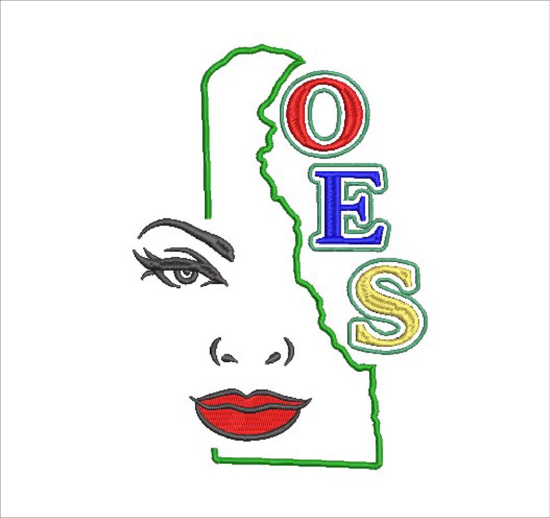 OES Order of the Eastern Star Lady Delaware Machine Embroidery Design ...