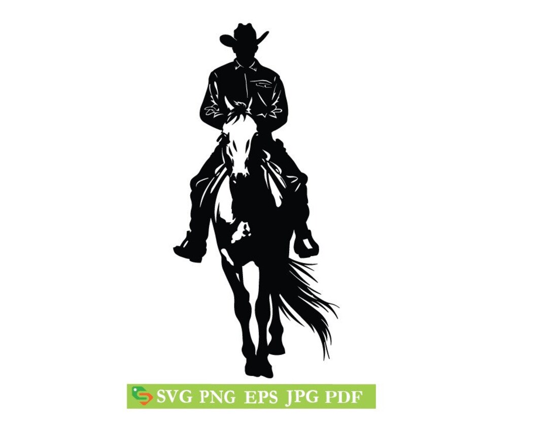 Cowboy Horse Svg Cut File, Silhouette Cricut, Jpeg,eps, Png, Clip Art ...