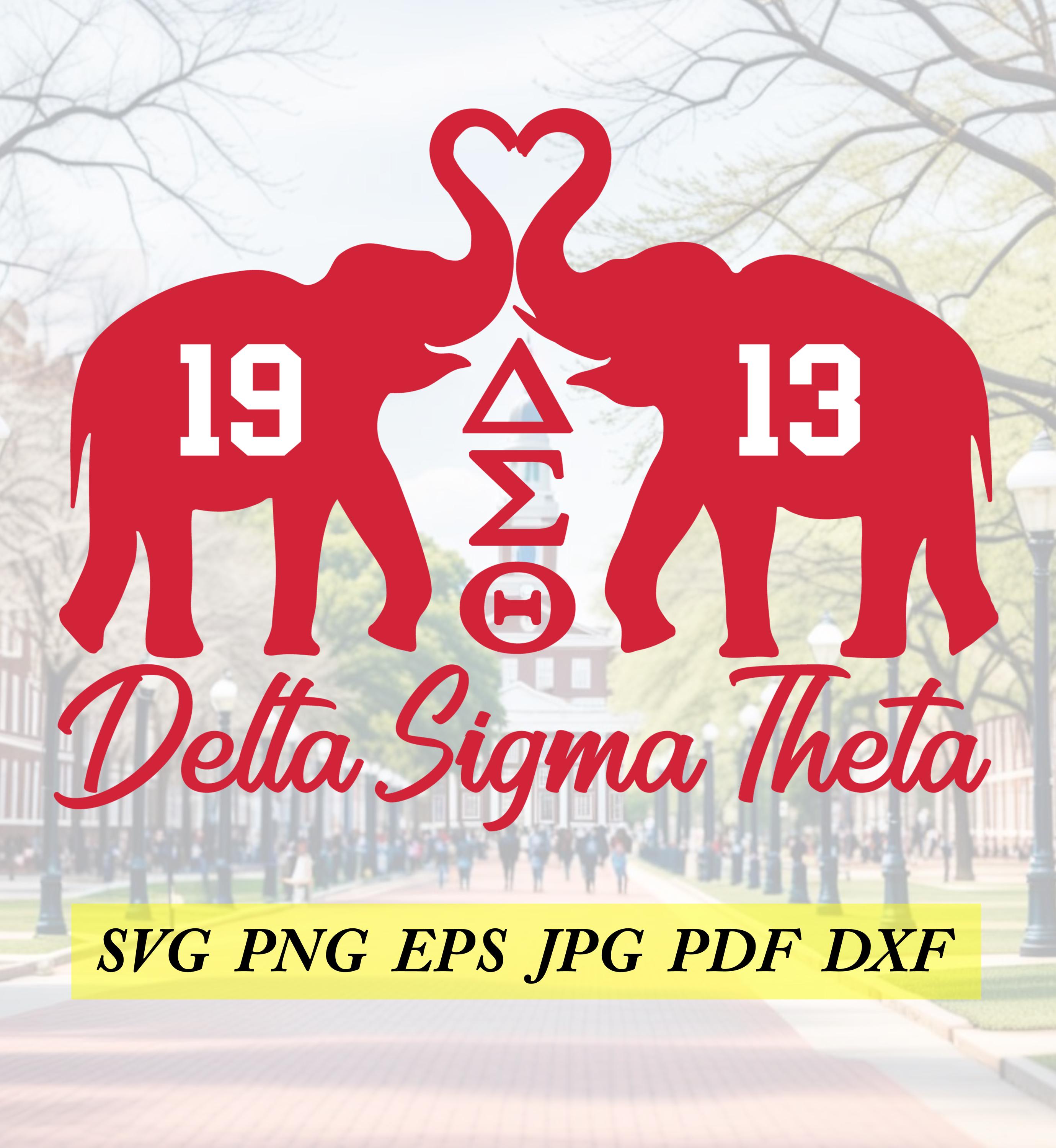 Delta Sigma Theta Elephant Heart, Cricut, Jpeg, Svg,dfx, Eps, Png, Clip ...