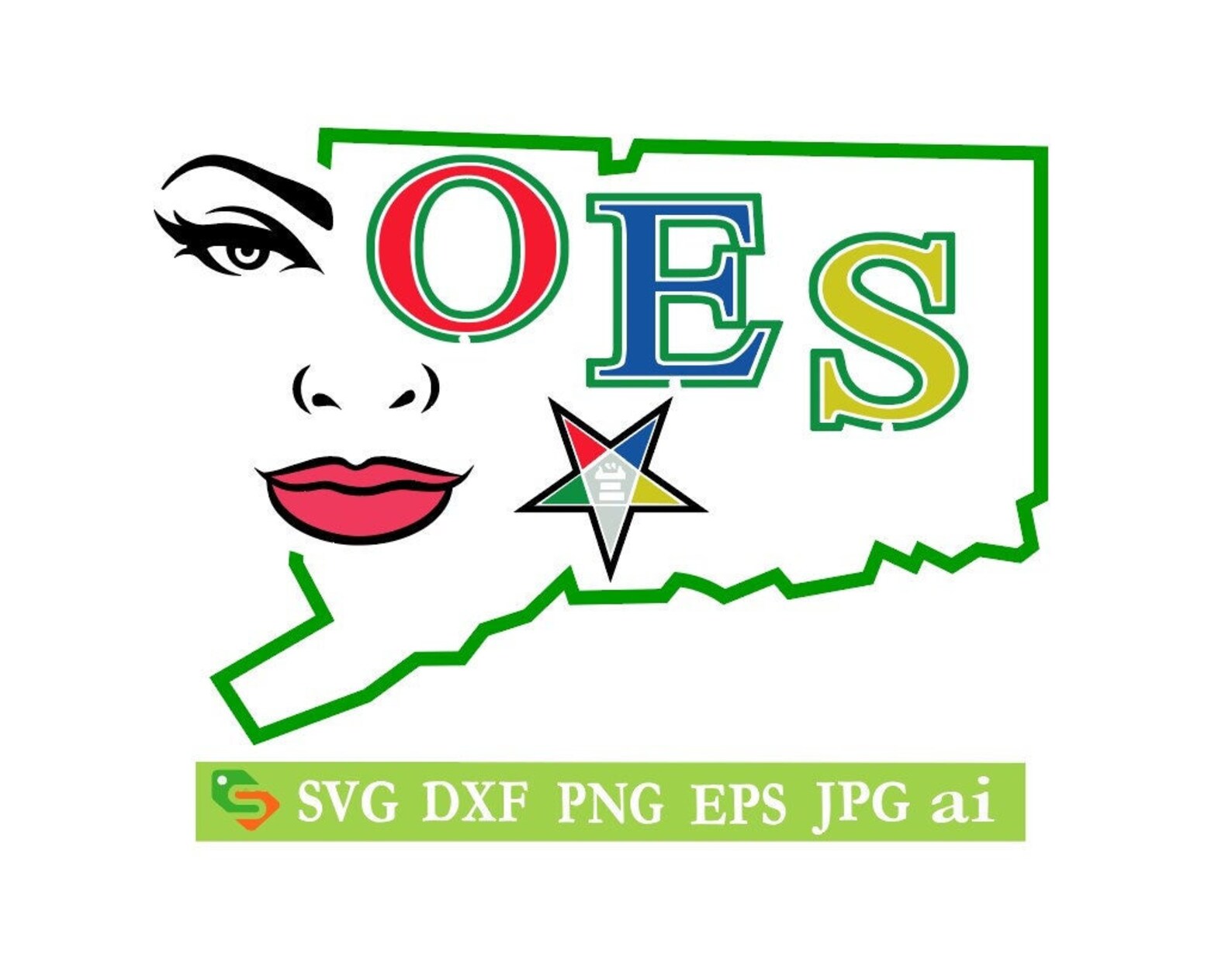 OES Order of the Eastern Star Lady Connecticut Cut File - Etsy Australia