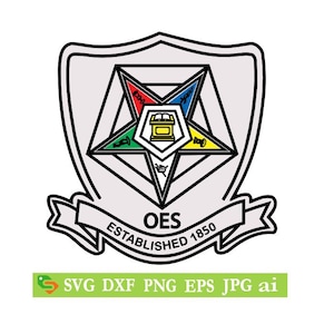 OES Order of the Eastern Star Est 1850 Cut File, Silhouette,cricut ...