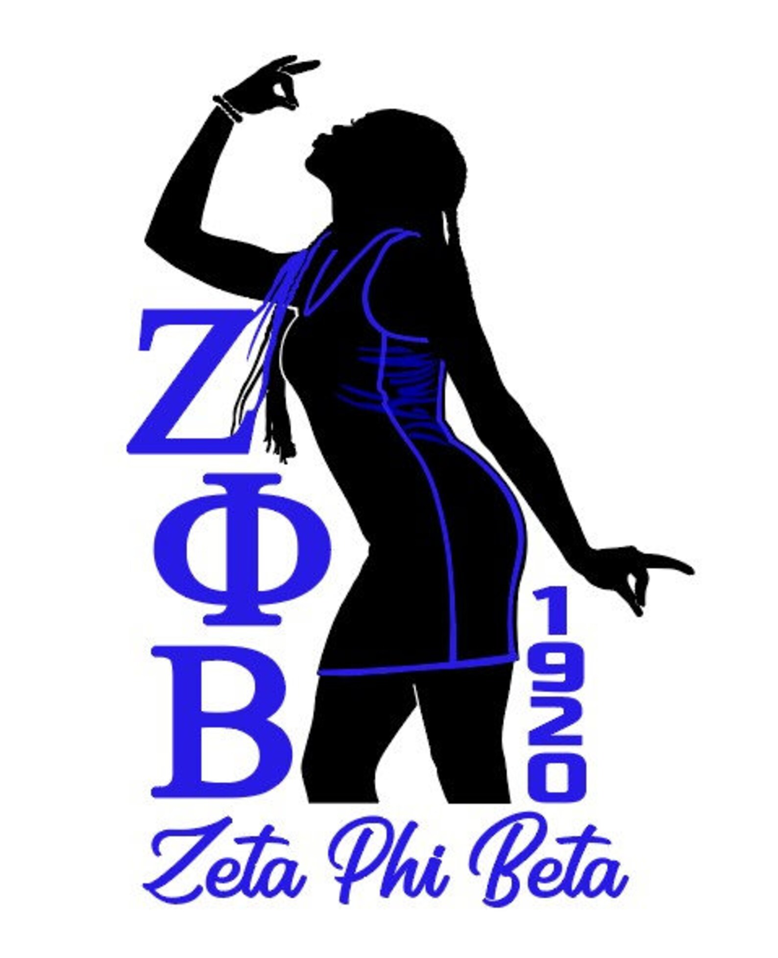 Zeta Phi Beta Lady Cut File, Silhouette,cricut, Jpeg, Svg,dfx, Eps, Png ...