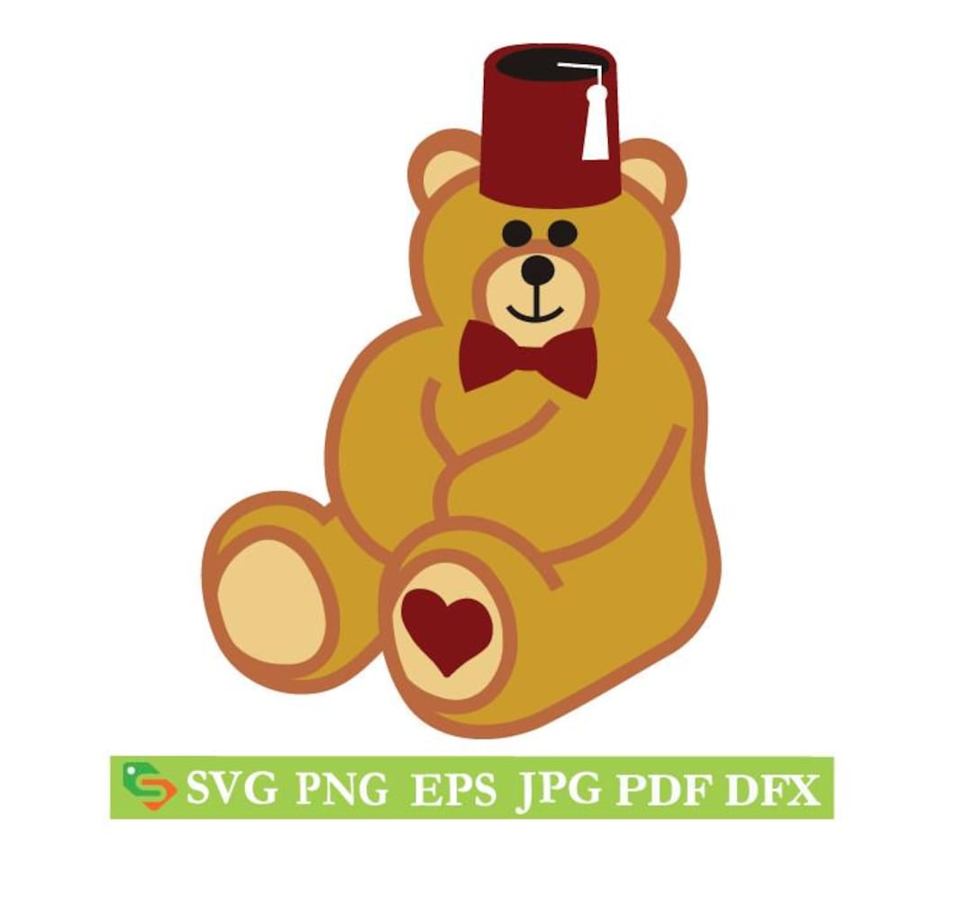 Shriner Bear Cut File, Silhouette,cricut, Jpeg, Svg,dfx, Eps, Png, Clip ...