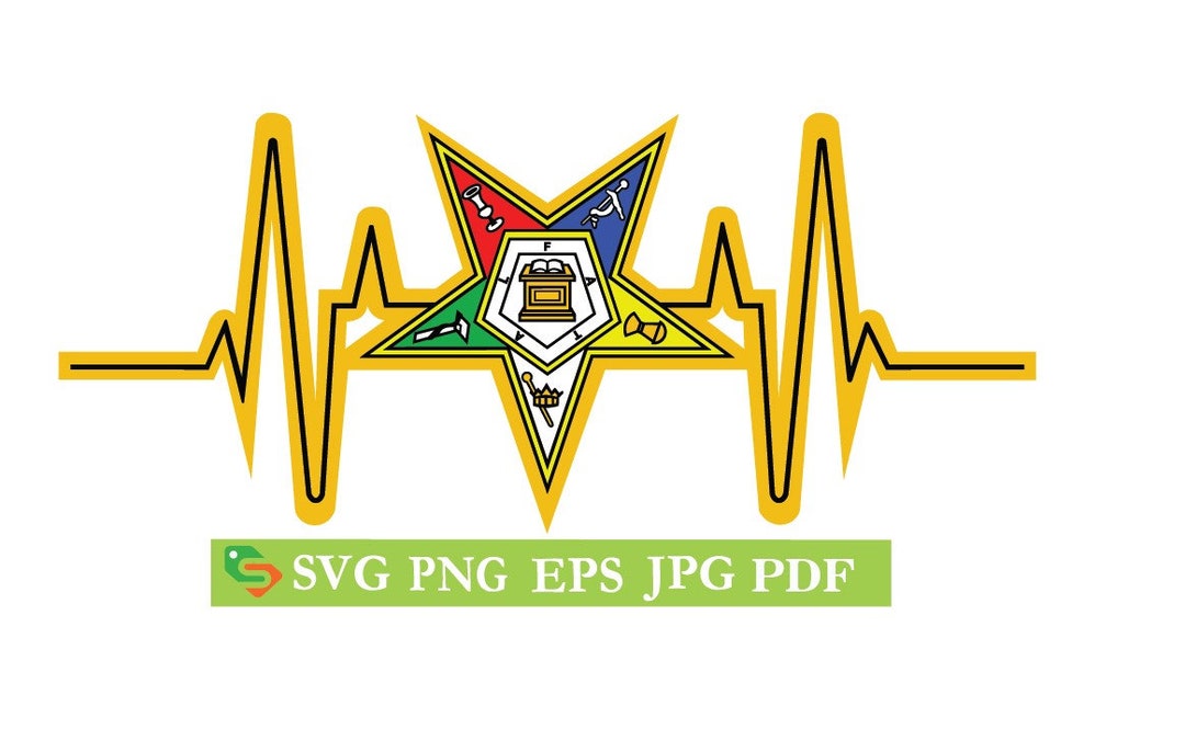 OES Order of the Eastern Star Heart Beat Cut File, Silhouette Cricut ...