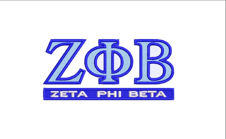Zeta Phi Beta Applique Machine Embroidery Design Files - Etsy