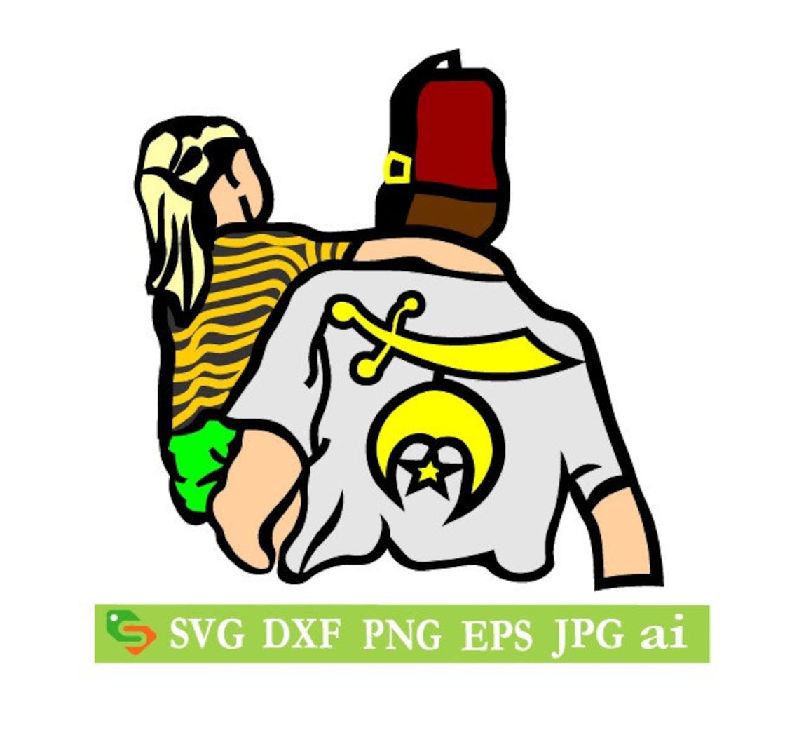 Shriner With Child Silhouette Cricutcut Files Jpegdfx | Etsy