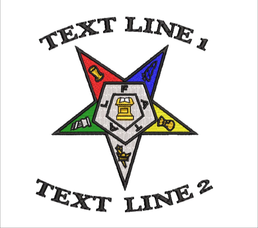 Order of the Eastern Star OES Custom Tect Machine Embroidery Design ...