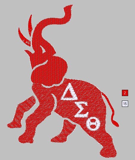 Delta Sigma Theta Elephant Machine Embroidery Design - Etsy