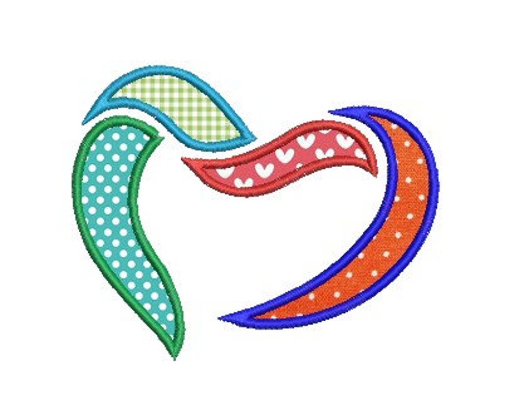 Heart Applique Embroidery Design - Etsy