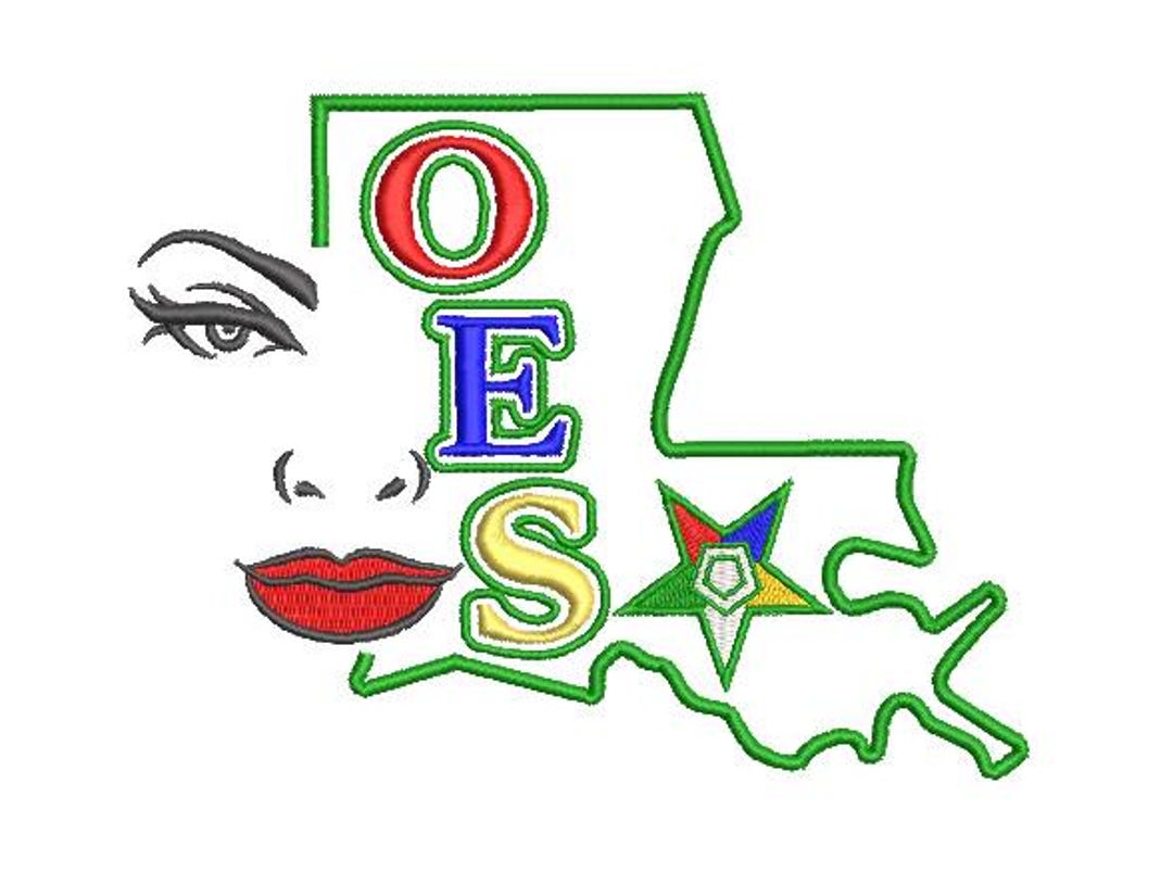OES Order of the Eastern Star Lady Louisiana Machine Embroidery Design ...
