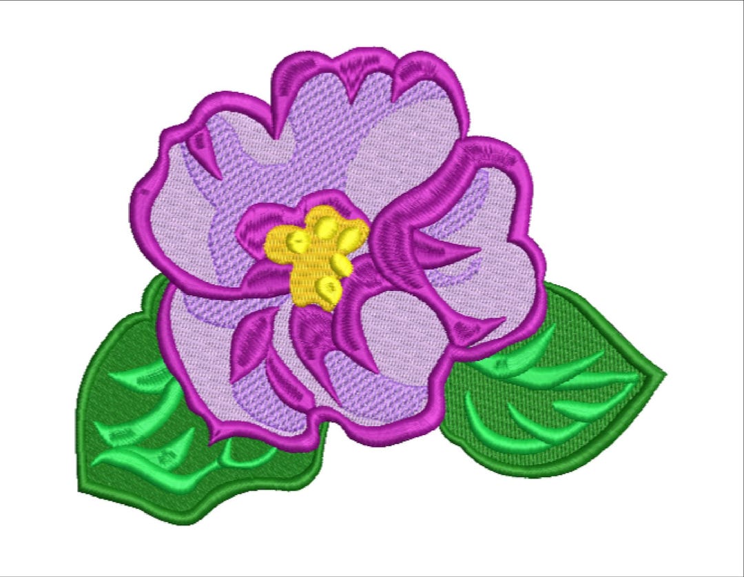 African Violet Machine Embroidery Design Files - Etsy