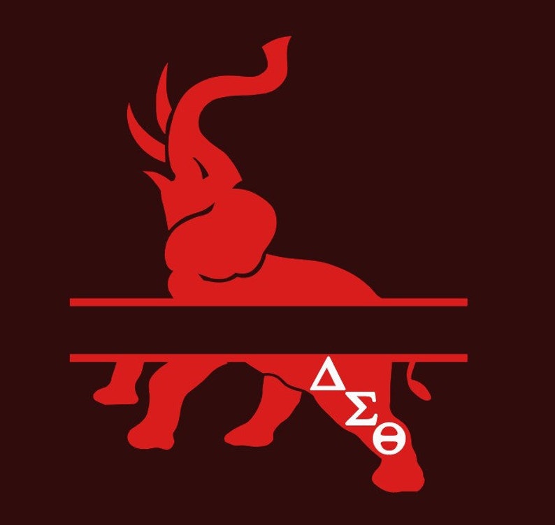 Delta Sigma Theta Elephant Split Monogram: SVG, PNG, Clipart - Etsy