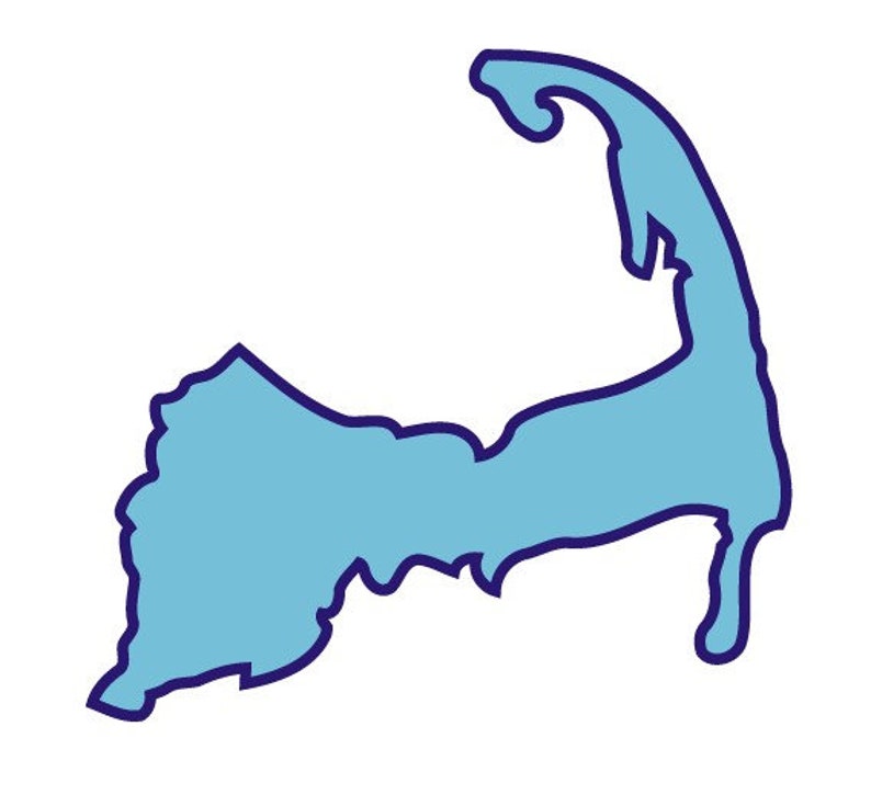 Cape Cod Map Two Color Cut File,jpeg, Svg,dfx, Eps, Png, Clip Art - Etsy