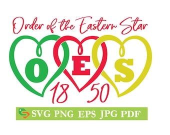 OES Order of the Eastern Star Cut File, Silhouette Cricut, Jpeg,dfx,svg ...