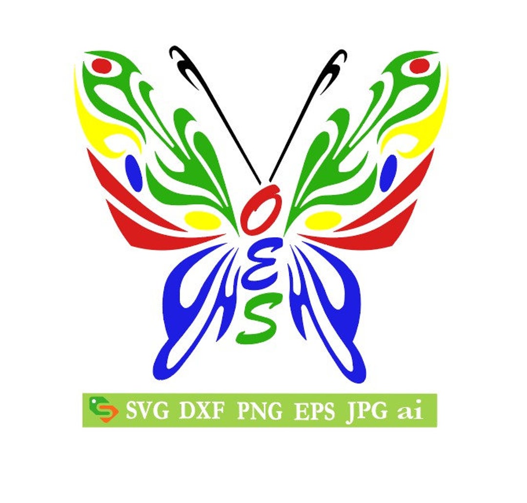 OES Butterfly, Order of the Eastern Star, Cut File, Silhouette Cricut ...