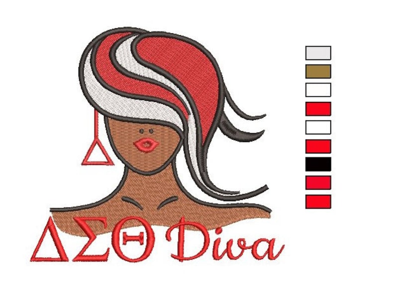 Delta Sigma Theta Diva Embroidery Design - Etsy