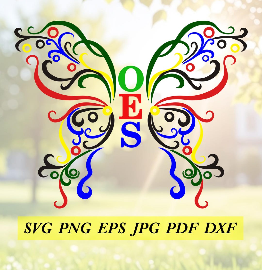 OES Butterfly, Order of the Eastern Star, Cut File, Silhouette Cricut ...