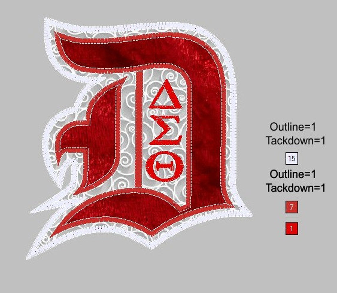 Delta Sigma Theta Old English D Applique Embroidery Design - Etsy
