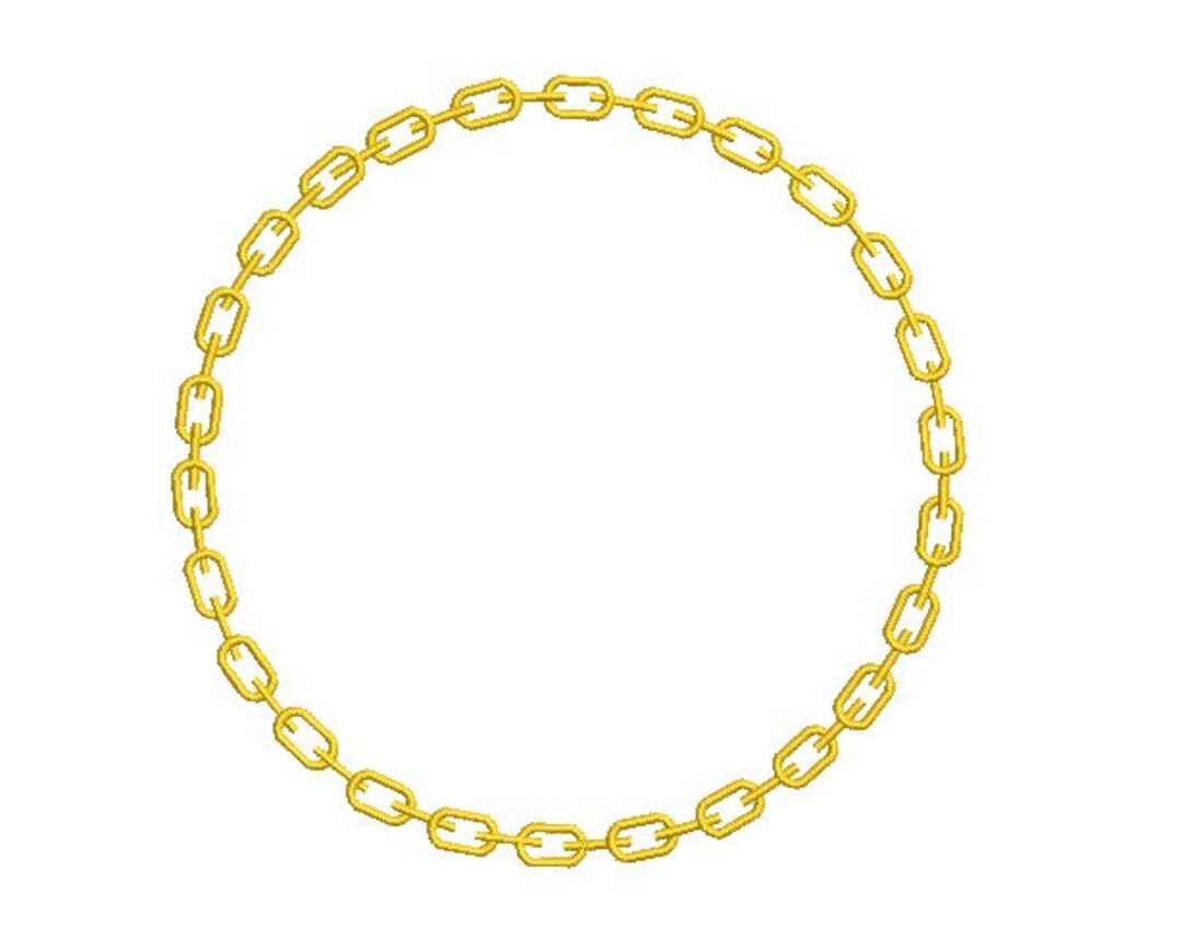 Chain Link Circle Frame Machine Embroidery Design - Etsy