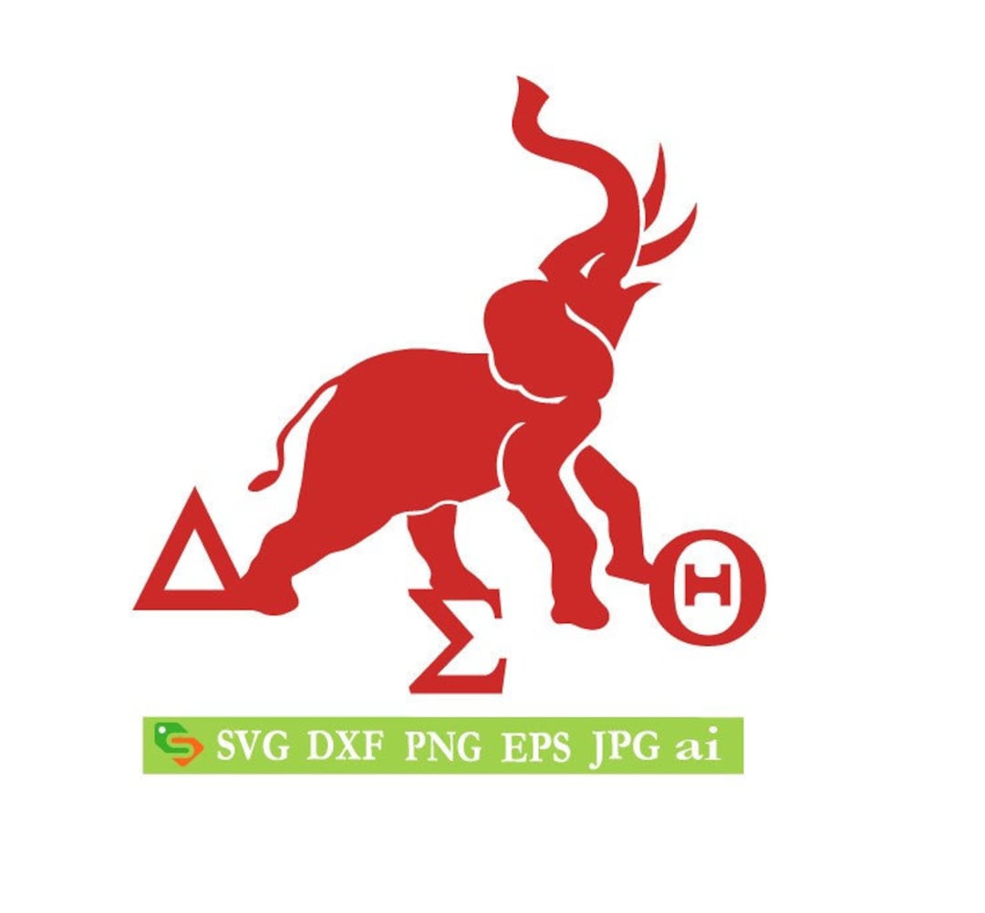 Delta Sigma Theta Elephant Cut File, Silhouette,cricut, Jpeg, Svg,dfx ...