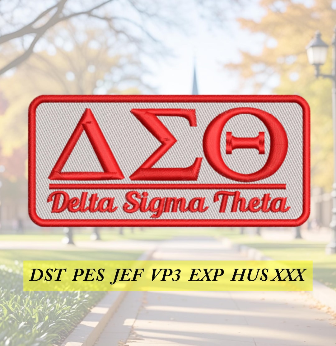 Delta Sigma Theta Filled Rectangle Machine Embroidery Files - Etsy