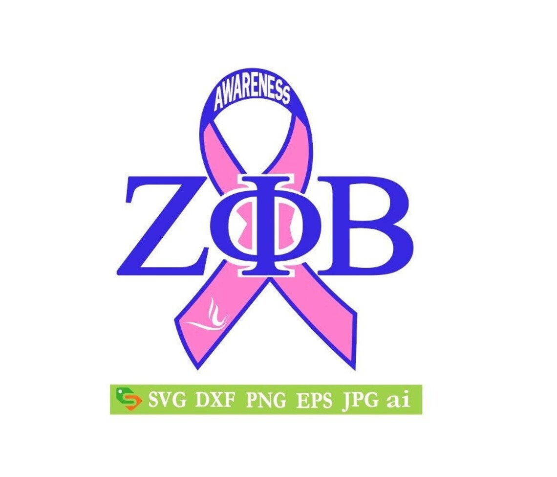 Zeta Phi Beta Breast Cancer Awareness Cut File - Etsy