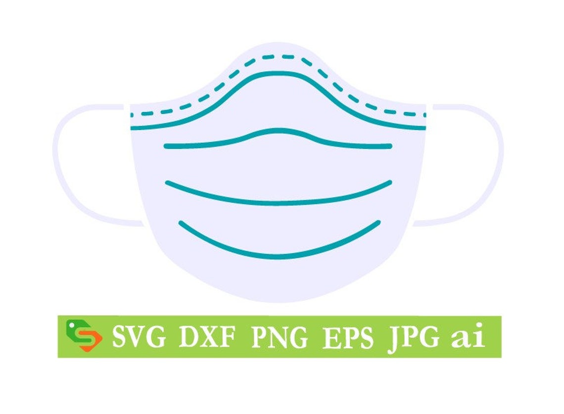 Surgical Face Mask Cut File Silhouette Cricut Jpegsvg EPS | Etsy