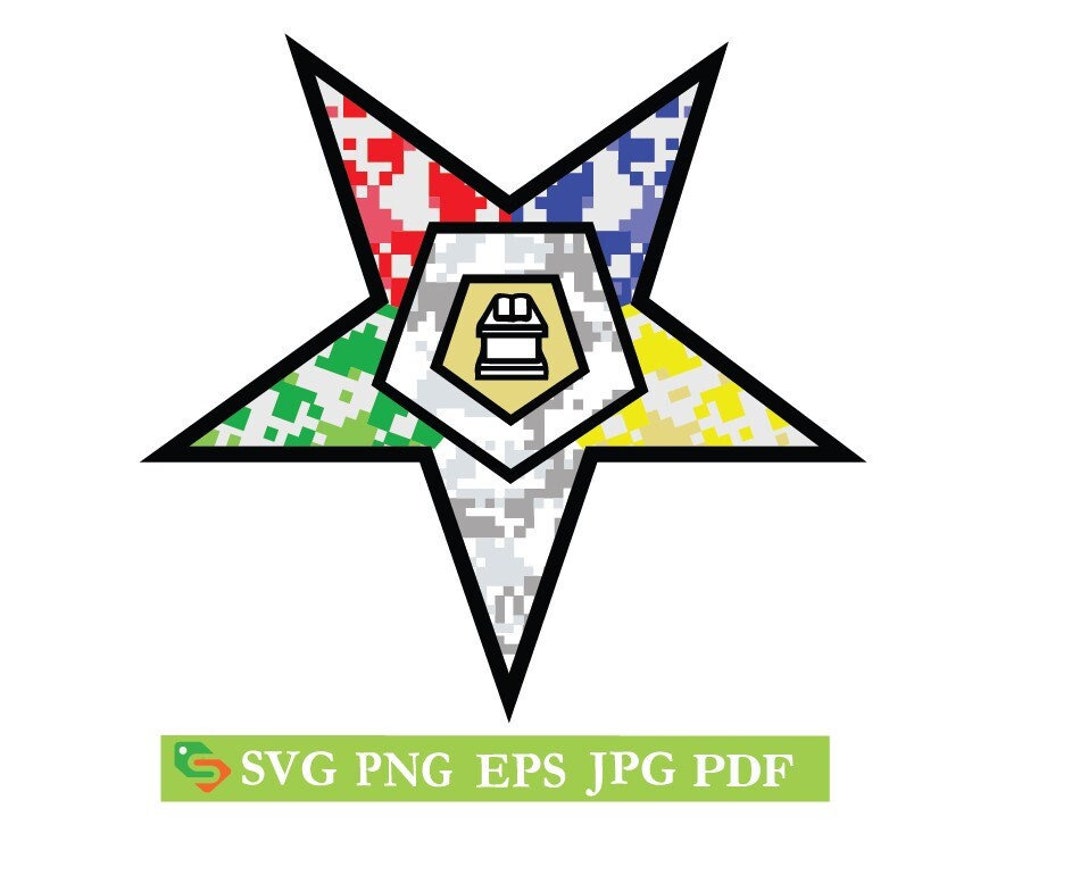 Order of the Eastern Star Digi Camo Cut File, Silhouette Cricut, Jpeg ...