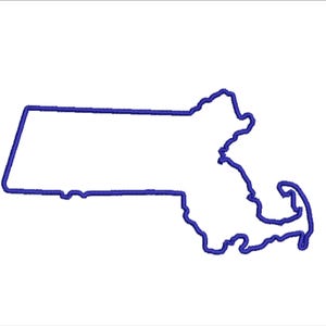 Massachusetts Outline Machine Embroidery Design Files - Etsy