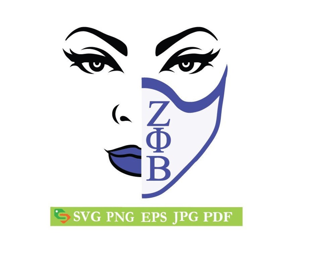 Zeta Phi Beta Half Masked Lady Cut File, Silhouette,cricut, Jpeg,svg ...