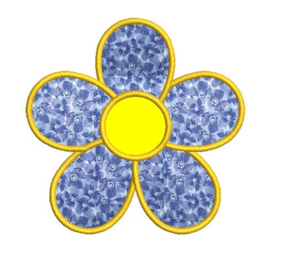 Forget Me Not Blue Flower Applique Machine Embroidery Design - Etsy