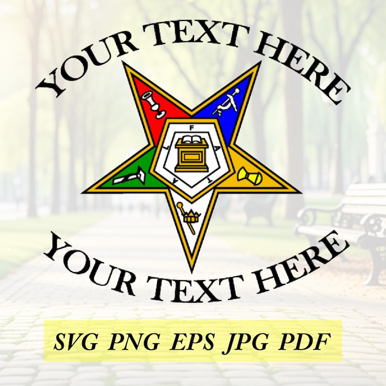 OES Order of the Eastern Star FATAL Custom Text Emblem- Silhouette ...