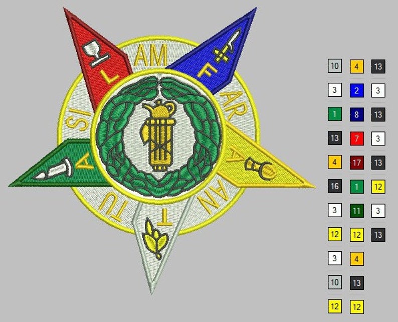OES Order of the Eastern Star Embroidery Design - Etsy
