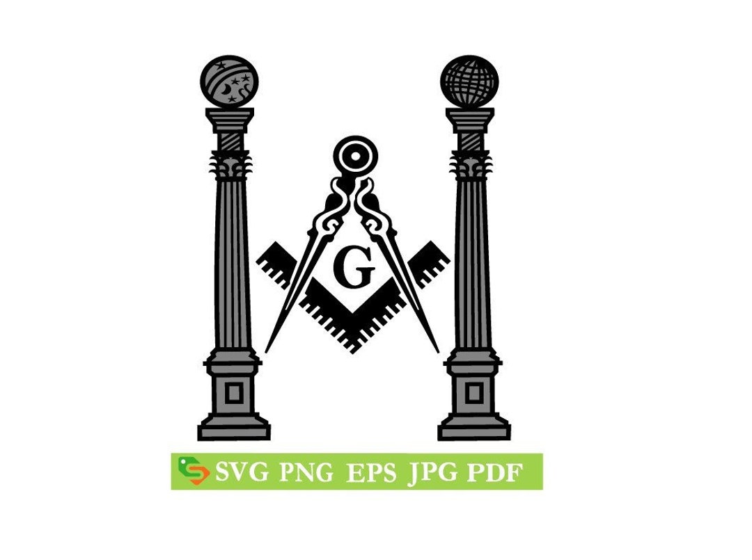 Freemason Pillars Cut File, Silhouette Cricut, Jpeg,svg, EPS, PNG, Clip ...