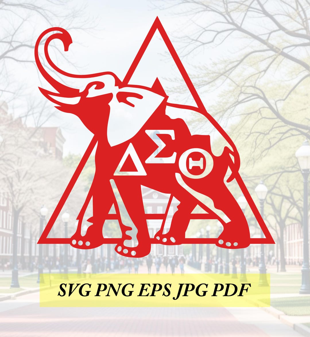 Delta Sigma Theta Elephant Cut File, Silhouette,cricut, Jpeg, Svg, Eps ...