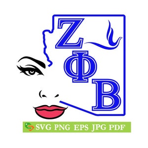 Zeta Phi Beta Lady Arizona Cut File, Silhouette,cricut, Jpeg, Svg,dfx ...
