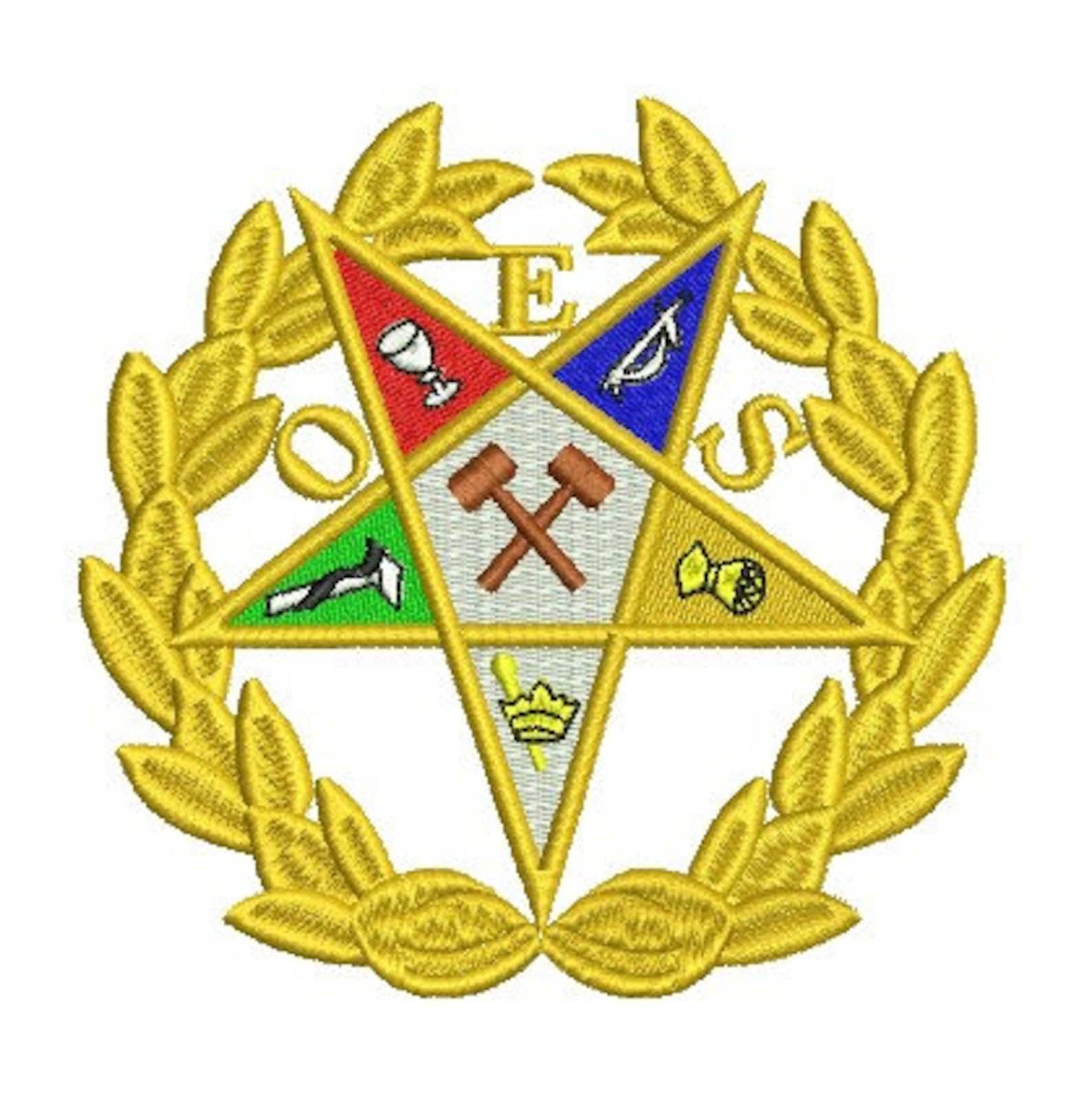 Order of the Eastern Star OES Wreath Embroidery Design | Etsy