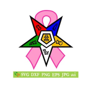 OES Cancer Ribbon,order of the Eastern Star, Cut File, Silhouette ...