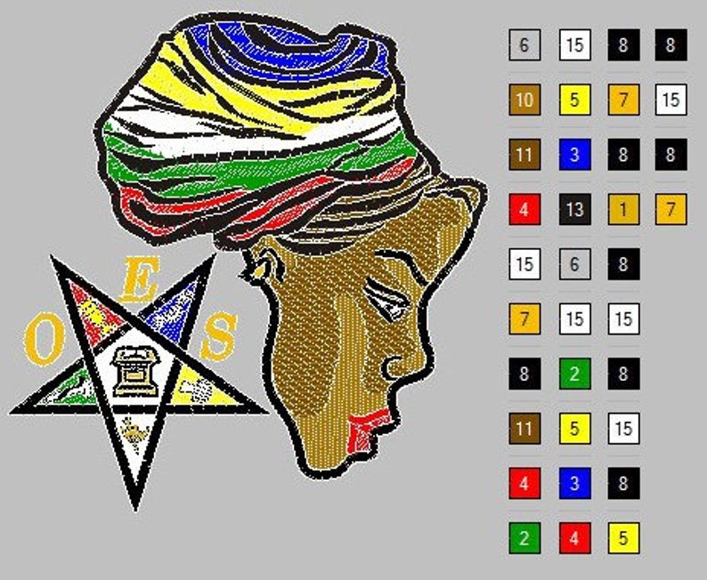 OES African Woman Embroidery Design - Etsy