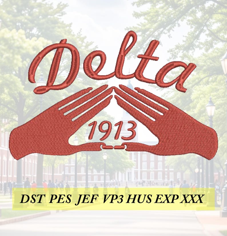 Delta Sigma Theta Hand Sign Machine Embroidery Design Files, Dst, Pes ...